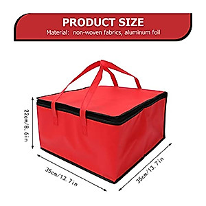 DOITOOL Pizza Delivery Bag Practical Heated Food Delivery Bags Insulated Grocery Shopping Bags Insulated Thermal Food Storage Bags Portable Bento Bag (Red) Insulated Bag