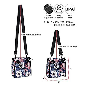 Lunch Bag Cooler Bag-Insulated Lunch Box Water-resistant Thermal Container Lunch Cross-body Tote Bag for Work/Park/Picnic/Beach