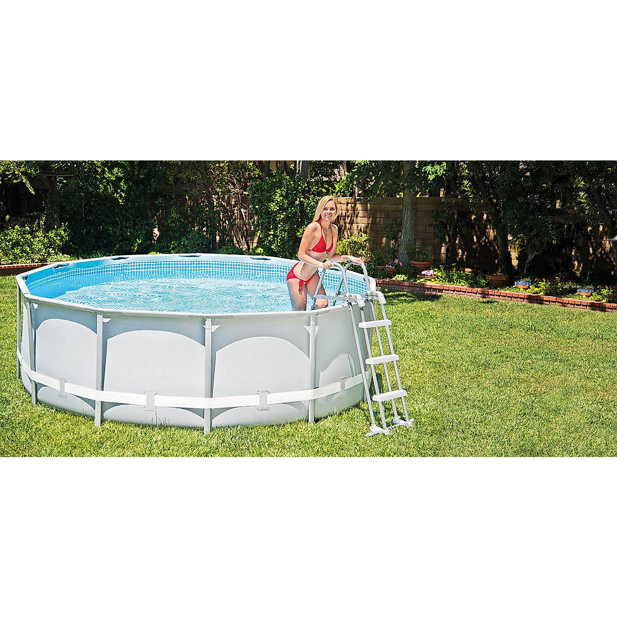INTEX Deluxe Pool Ladder with Removable Steps for 36-Inch and 42-Inch Wall Height Above Ground Pools