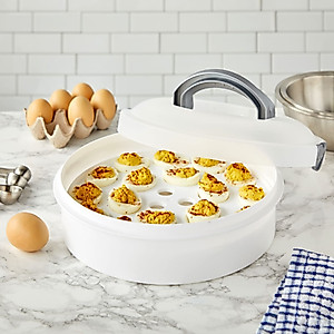 Juvale Round Dessert Carrier with Lid and Handle, 12 Inch Container for Cheesecake, Pie, Cupcakes (White, 12x4in)