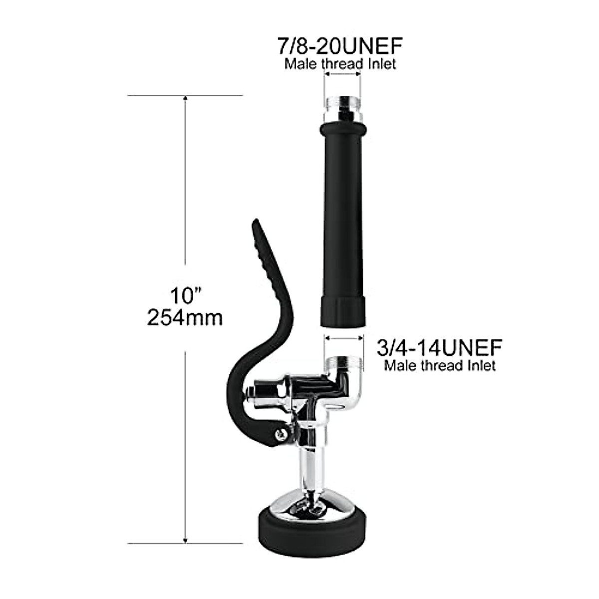 MSTJRY Pre-Rinse Spray Valve with Handle Grip Assembly for Commercial Kitchen Faucet Polished Chrome High Pressured Sink Faucet Sprayer Head for Replacement Kit of Commercial Faucet