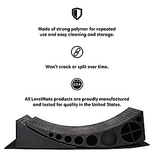 LogicBlue Technology Levelmate RV Leveling Bundle: LevelMatePRO+ Wireless System and Curved Ramps with Wheel Chocks and Grip Mats Get Accurate Leveling Information and Easily Level Your Vehicle