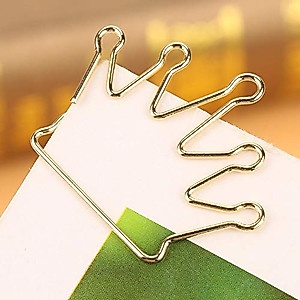 10pcs Crown Shape Paper Clips Bookmark Marking Document Organizing Clip for Office School Stationery Supplies