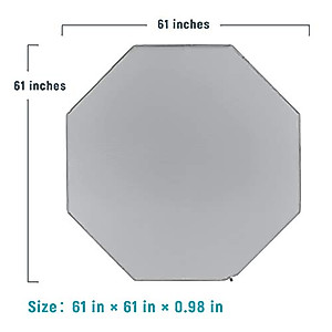 Minnebaby 8 Panel Playpen Mattress Compatible with Regalo Extra Large Play Yard, Self Inflating Octagon Playard Mat, Comfortable and Portable Pad with Carry Bag - Grey