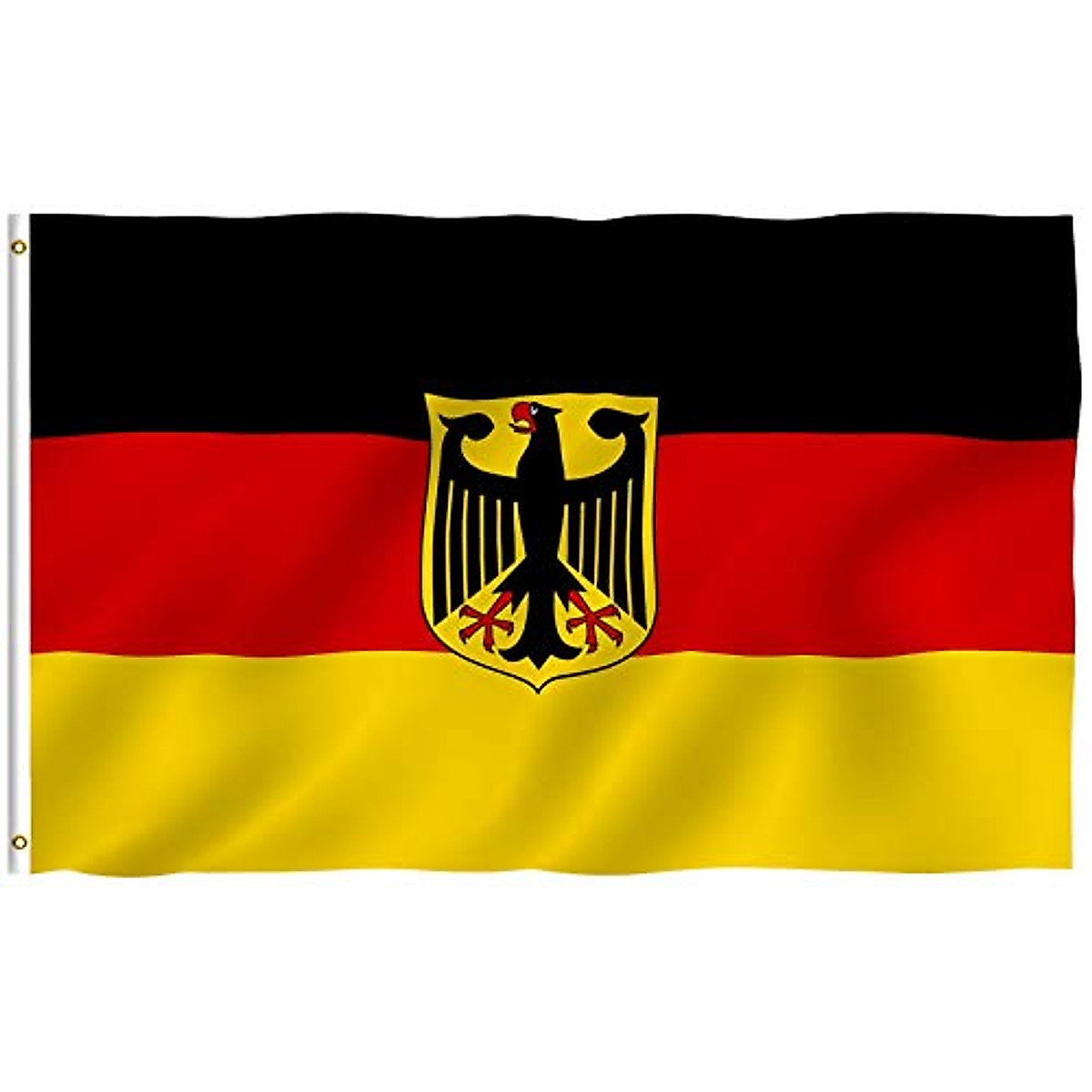 ANLEY Fly Breeze 3x5 Foot German State Ensign Flag - Vivid Color and Fade Proof - Canvas Header and Double Stitched - Germany Eagle Flags Polyester with Brass Grommets 3 X 5 Ft