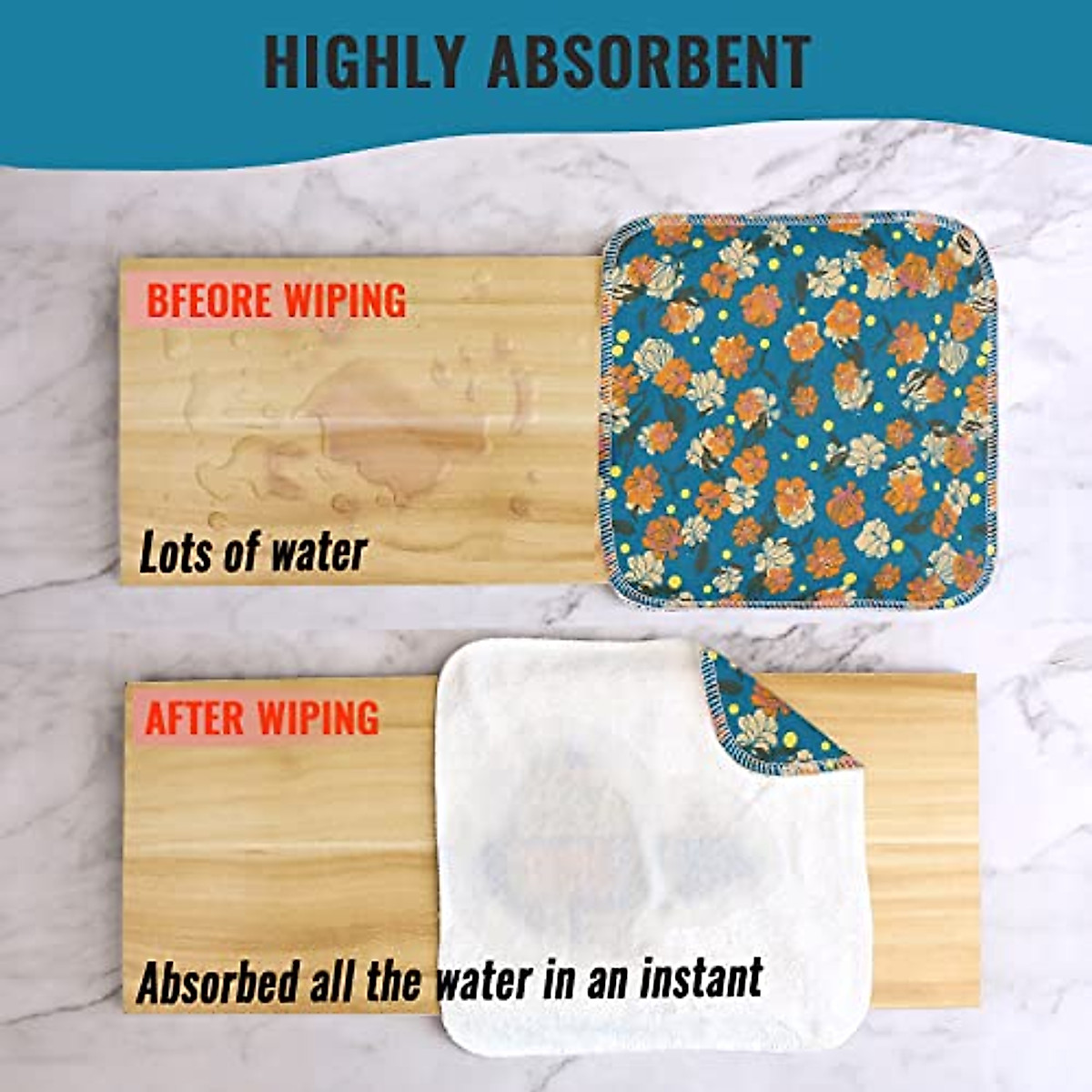 UNIMEIX 12 Pack Reusable Paper Towels Washable Roll Zero Waste Reusable Napkins Eco Friendly Paperless Towels for Kichen