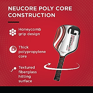 GAMMA Sports Compass LH NeuCore Pickleball Paddle, Graphite Power Surface and Honeycomb Grip, Compass Two-Handed