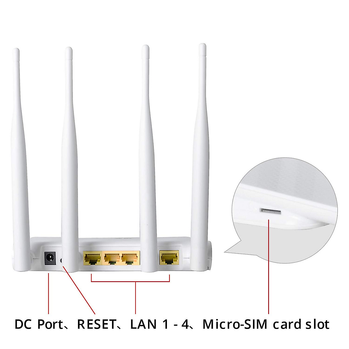 TUOSHI N300 WiFi Unlocked 4G LTE Modem Router with SIM Card Slot, 300Mbps WiFi, LTE Cat4, EC25-AF Qualcomm Chipset, 5dBi High Gain Antennas, Plug and Play, LT15F