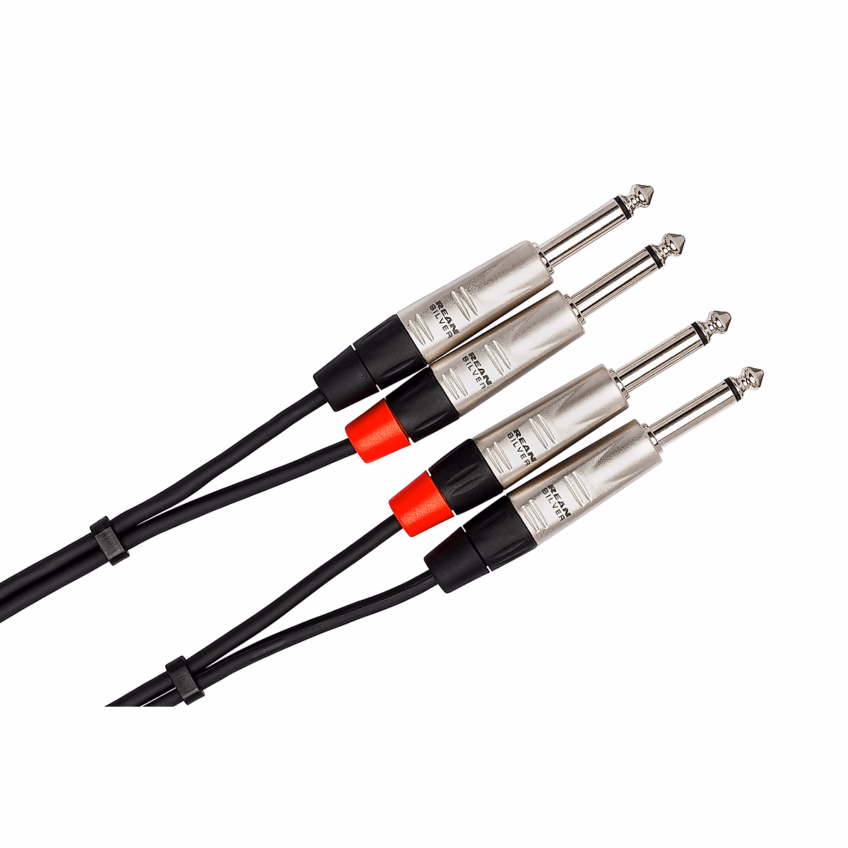 Hosa HPP-015X2 Pro Stereo Interconnect, Dual REAN 1/4 in TS to Same, 15 ft