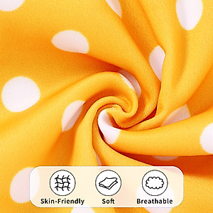 YOUNGER TREE Toddler Baby Girls Summer Swimsuit Sleeveless Polka Dot Swimwear Two-Piece Suit Beach Bikini Outfits Bathing Suit （Yellow Swimsuit, 3-4T）