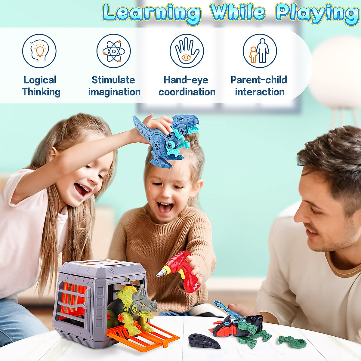 Take Apart Dinosaur Toys for Kids 3-5 5-7, Dinosaur STEM Learning Kids Toys Construction Building Sets, Dino Toy Christmas Birthday Gifts for Young Kids Boys Girls