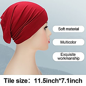 9 Pieces Women's Under Scarf Muslin Hijab Cap Solid Color Hijab Cap Dreadlock Cap Unisex Dreadlock Hair Wrap Muslimah Hijab Tube Cap
