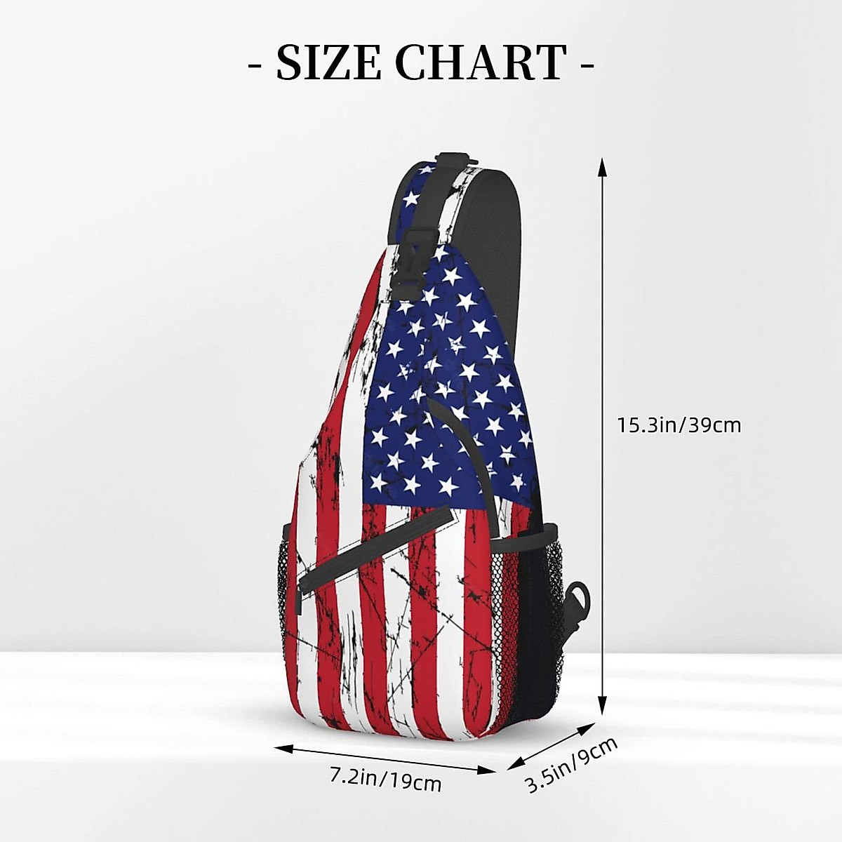 American Flag Stars Stripes Sling Backpack Chest Bag Crossbody Shoulder Bag Travel Hiking Daypack For Men Women