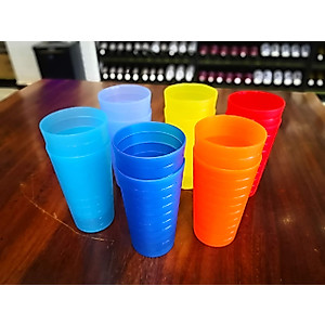 YUYUHUA 22-ounce Plastic Tumblers Unbreakable BPA Free Dishwasher Safe Set of 12 in Multicolors Reusable Drinking Cups