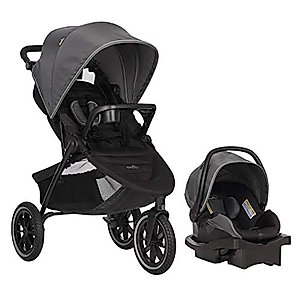 Evenflo Folio3 Stroll & Jog Travel System with LiteMax 35 Infant Car Seat, Skyline