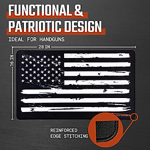 Ultimate Rifle Build Gun Cleaning Mat - Non-Slip Pad with Distressed US Flag Design for Gun Cleaning Supplies- Large (28x16”)