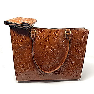 Patricia Nash Tooled Leather Zancona Reiti Bundle Tote with Matching Wallet, Florence