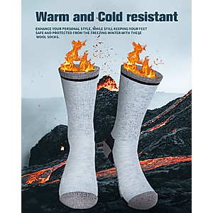 TENYSAF Wool Hiking Socks for Men - Women Lightweight Crew Merino Wool Socks with Cushion for Camping Hunting Work,3 pack