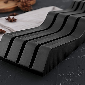 XYJ 2pc/set Drawer Kitchen Knife Block Plastic Knives Organizer Shelf Durable Chef's Knives Stand For Storing 7 Knives Portable Knife Holders(Knife not included) (Black)