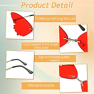 Fiada 16 Pcs Irregular Rimless Sunglasses Rectangle Star Cloud Flame Butterfly Shaped Heart Sunglasses Frameless Disco Glasses Party Favors Photo Props for Women Men Costume Unisex