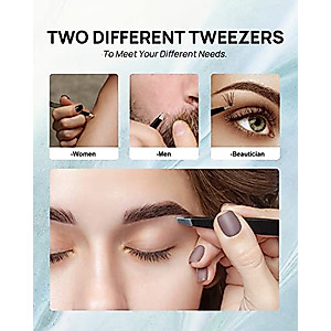 OMIRO 10X & 25X Magnifying Mirrors with Two Eyebrow Tweezers Kits, 3.5" Two Suction Cups Magnifier Set for Travel (Pink)