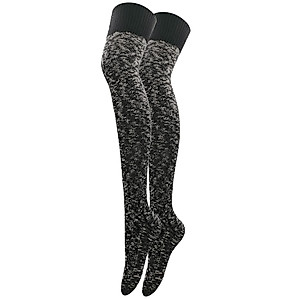 HYTENSUN Women Thigh High Cotton Knitted Winter Boot Sock Vintage Cozy Warm Extra Long Leg Warmer Over the Knee High Stocking