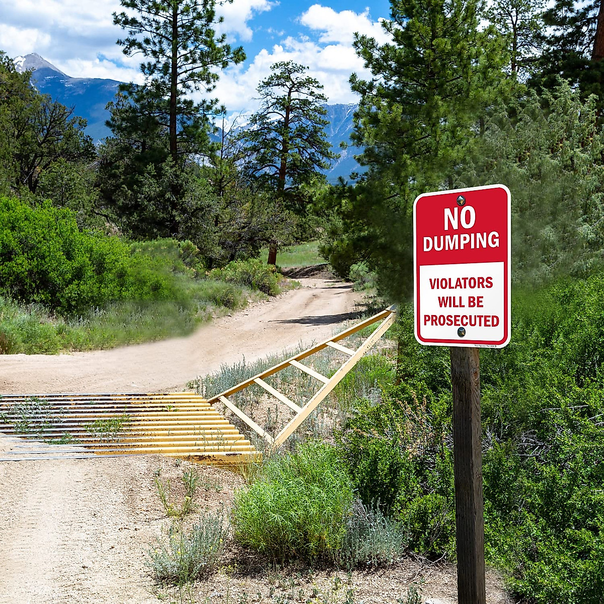 SmartSign No Dumping Violators Will Be Prosecuted Sign - 2 Pack, 18 x 12 inch, 2mm Thick Aluminum Composite, Red/Black on White, Made in USA