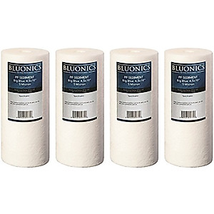 Bluonics 4.5" x 10" Sediment Water Filters (5 Micron) 4 Whole House Cartridges
