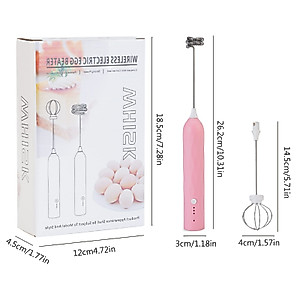 Home Electric Mixer Milk Beater Double-Head Coffee Frother Foamer Machine Stainless Steel For Kitchen Food Processor Small Electric Whisk Mixer Mini Hand-held For Coffee Shakes Stirring Stainless Tool