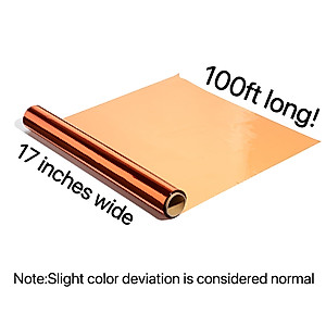 shareluck 100ft x 17" Orange Cellophane Wrap Roll - Transparent Cellophane Wrap Orange for Halloween to Wrap Gift Basket, Treat,Wine, Party Decoration