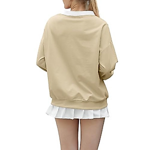 KIEKIECOO Cute Aesthetic Frog Sweatshirt for Teen Girls Kawaii Cartoon Graphic Hoodie Womens Preppy Cotton Pullover Sweaters(Apricot,Medium)