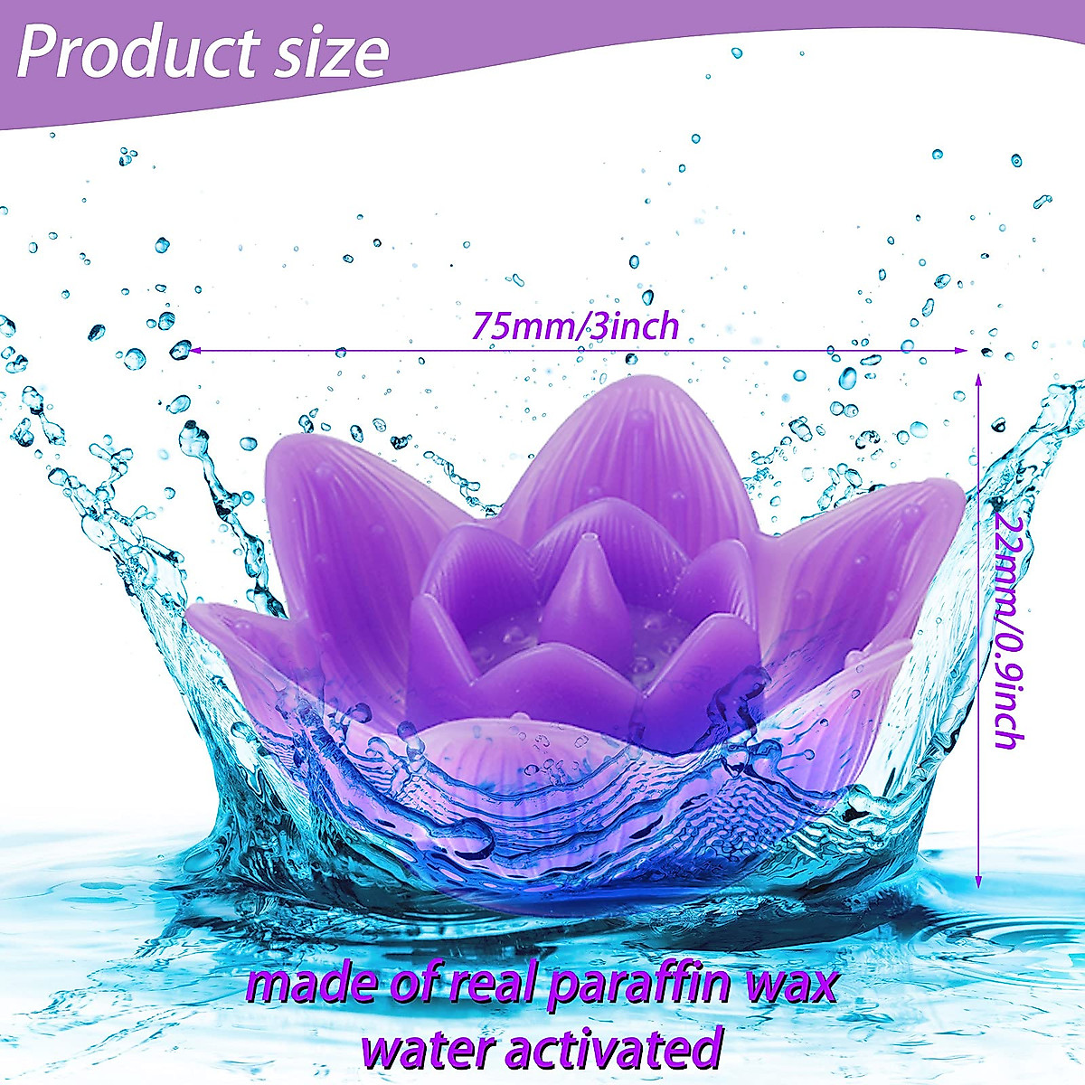 6 Colors Lotus LED Candle Floating Candle Lights Up When It Meets Water Battery Powered Flameless Candle Light Waterproof Night Light for Festival Wedding Home Garden Pond, 12 Pieces