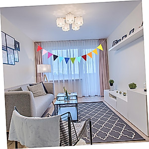 Abaodam 36 Pcs Triangle Felt Flag Rainbow Banners Birthday Party Banner Triangle Bunting Flag Felt Bunting Baby Shower Banner Fabric Pennant Banners New Year Child Decorations Multicolor