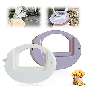 Snack bread sealing clip, 2025 new food sealing safety clip adjustable bag sealing clip, bread bag bag sealing clip plastic bag kitchen food sealing clip (Purple and white)