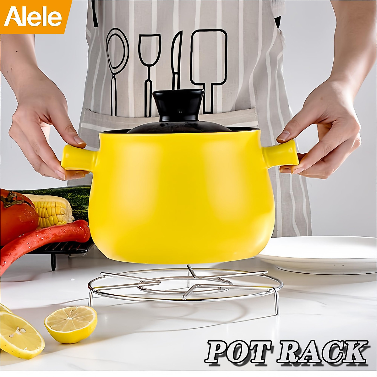 Steam Rack Trivet Stainless Steel Steaming Rack Electric Pressure Cooker steam rack Stand Diameter 6" 3Pack