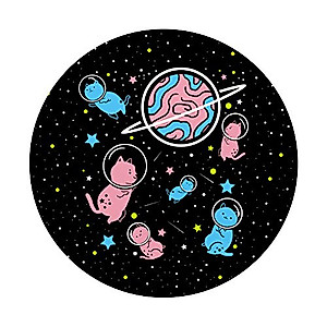 Transgender Cat In Space Transgender Pride PopSockets Swappable PopGrip