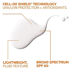 La Roche-Posay Anthelios Light Fluid Face Sunscreen Broad Spectrum SPF 60, Sensitive Skin Sunscreen, Oxybenzone Free, Oil Free, Non-Comedogenic