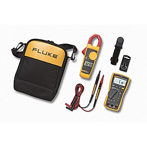 Fluke 117/323 KIT Multimeter and Clamp Meter Combo Kit + AC175 Threaded Slide-on Alligator Clip Set with Flexible Boots