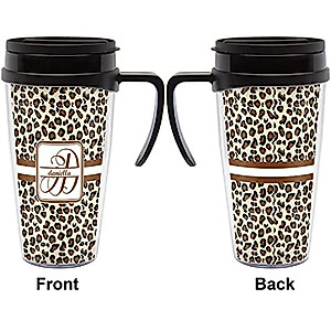 RNK Shops Leopard Print Acrylic Travel Mug with Handle (Personalized)