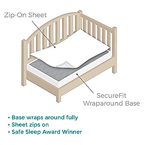 QuickZip Crib Sheet Set - Faster, Safer, Easier Baby Crib Sheets - Includes 1 Wraparound Base & 1 Zip-On Crib Sheet - White 100% Cotton - Fits All Standard Crib Mattresses