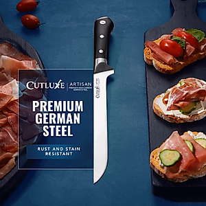Cutluxe Ham Knife 10" - Spanish Style Meat Slicer, Carving Serrano Ibérico & Italian Prosciutto - Premium High Carbon Stainless Steel Blade - Ergonomic Handle - Artisan series