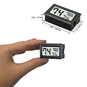 TASOGEN 12 Pack Mini Digital Thermometer Hygrometer Indoor Temperature and Humidity Gauge Meter Monitor Fahrenheit (℉) for Humidor,Greenhouse,Reptile Tank,Home,Jars