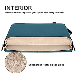 DOMISO 15.6 Inch Waterproof Laptop Sleeve Canvas with USB Charging Port Headphone Hole for 15.6" Laptops/Apple/IdeaPad/Acer Aspire E15 / HP Envy 15 / Dell/ASUS, Turquoise