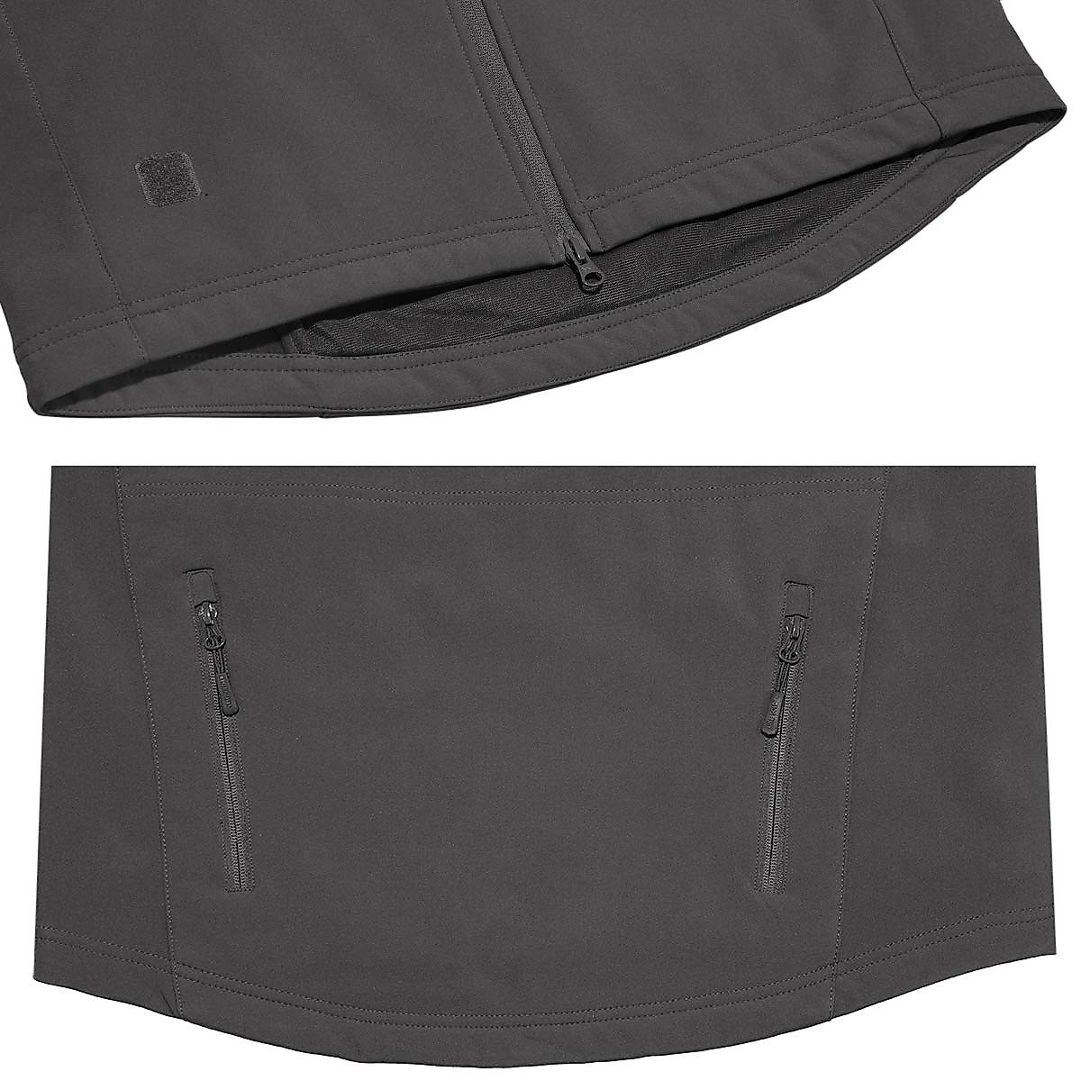 FREE SOLDIER Men's Outdoor Waterproof Soft Shell Hooded Military Tactical Jacket (Black XXXX-Large/US)