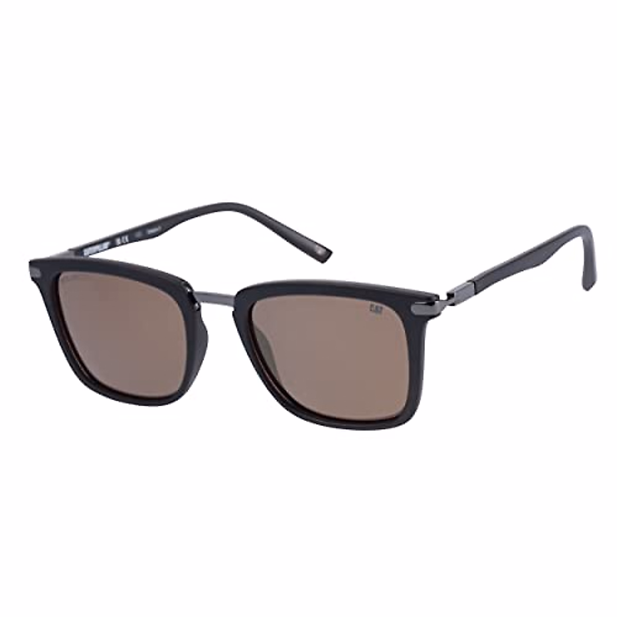 Caterpillar Precision 8508 Men's Polarized Square Sunglasses, Matte Black, 52 mm