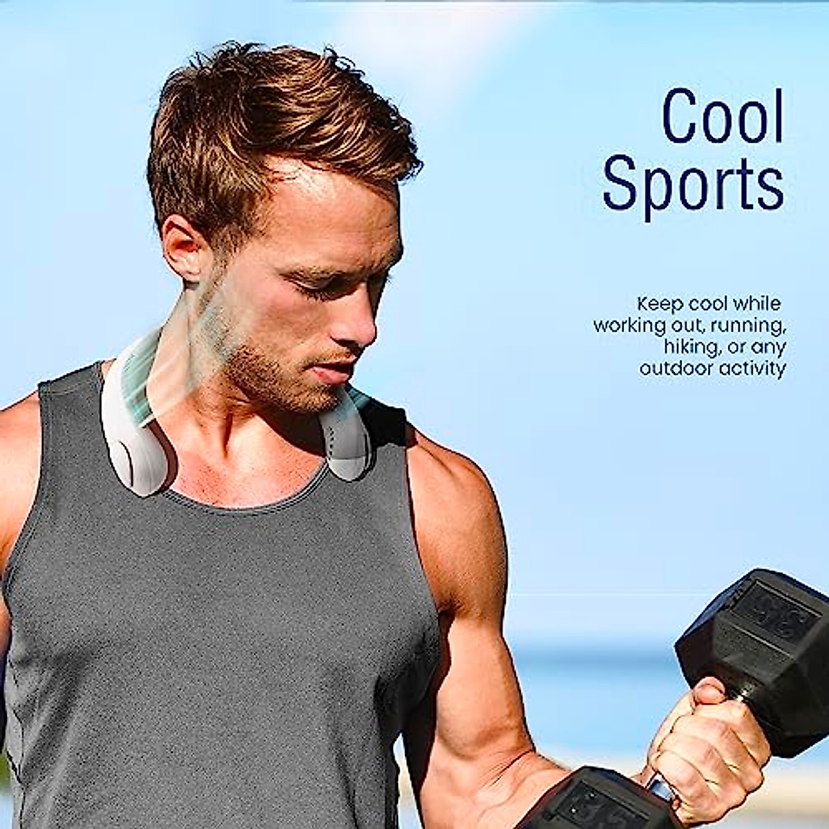 NEXAIR Portable Neck Fan - 3 Speed Rechargeable Bladeless Neck Cooler, Quality Comfortable Lightweight, Personal Neck Fan For Women & Men Modern Design, Great Cooling Fan For Travel, Outdoors & Sports