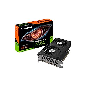 GIGABYTE GeForce RTX 4060 WINDFORCE OC 8G Graphics Card, 2X WINDFORCE Fans, 8GB 128-bit GDDR6, GV-N4060WF2OC-8GD Video Card