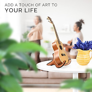 LALAOKS Wooden Ukulele Stand Violin Mandolin Folding Portable Stand (Sapele)