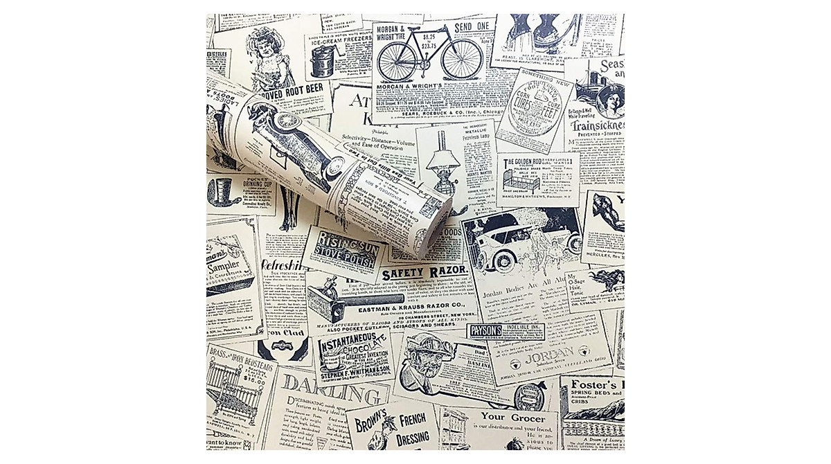 Amao Vintage Newspaper Decorative Contact Paper - Stylish Home Décor
