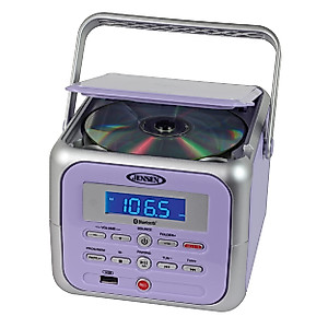 Jensen CD-660 Portable Stereo CD Player Boombox with Bluetooth | FM Radio | USB | Aux-in Headphone Jack | CD-R/RW MP3 Playback | (Lavender Purple)